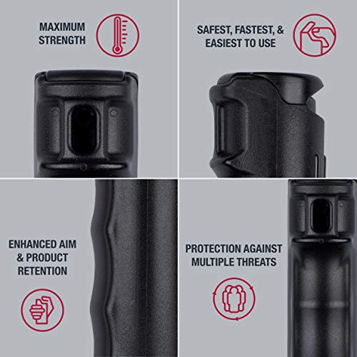 SABRE Fast Flip Top Pepper Gel Keychain with Quick Release for Easy Access, Gel is Safer, Maximum Police Strength Pepper Spray in Gel Stream, Easier to Use with Finger Grip for Accurate Aim