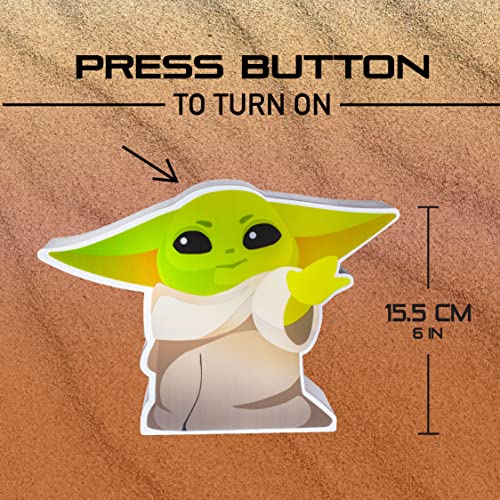 The Mandalorian Baby Yoda Night Light, Grogu The Child Officially Licensed Star Wars Bedroom Decor and Desk Lamp