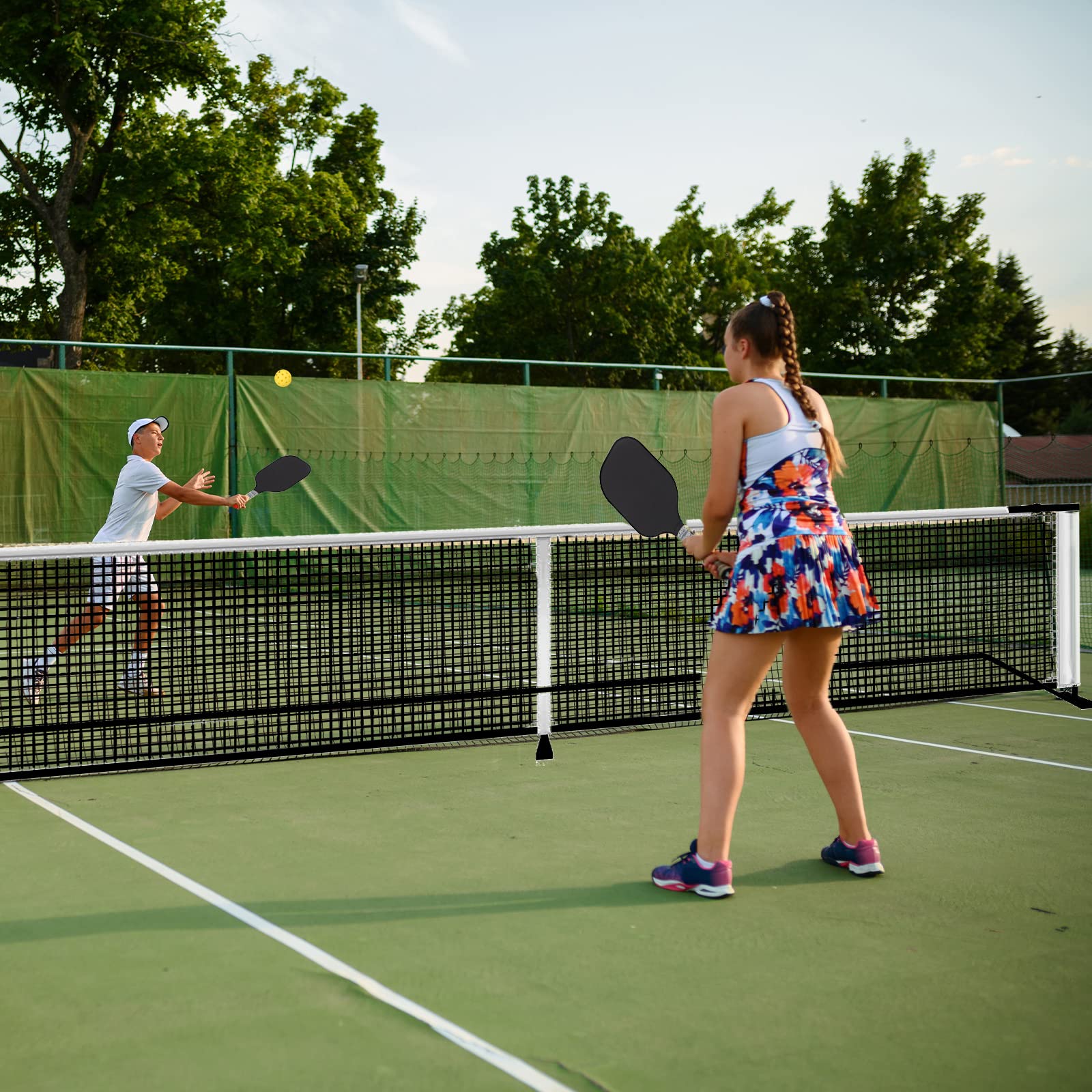 Uiexer Portable Pickleball Net Set, Pickleball Net System with with Steady Metal Frame and Regulation Size Strong PE Net Including Carrying Bag