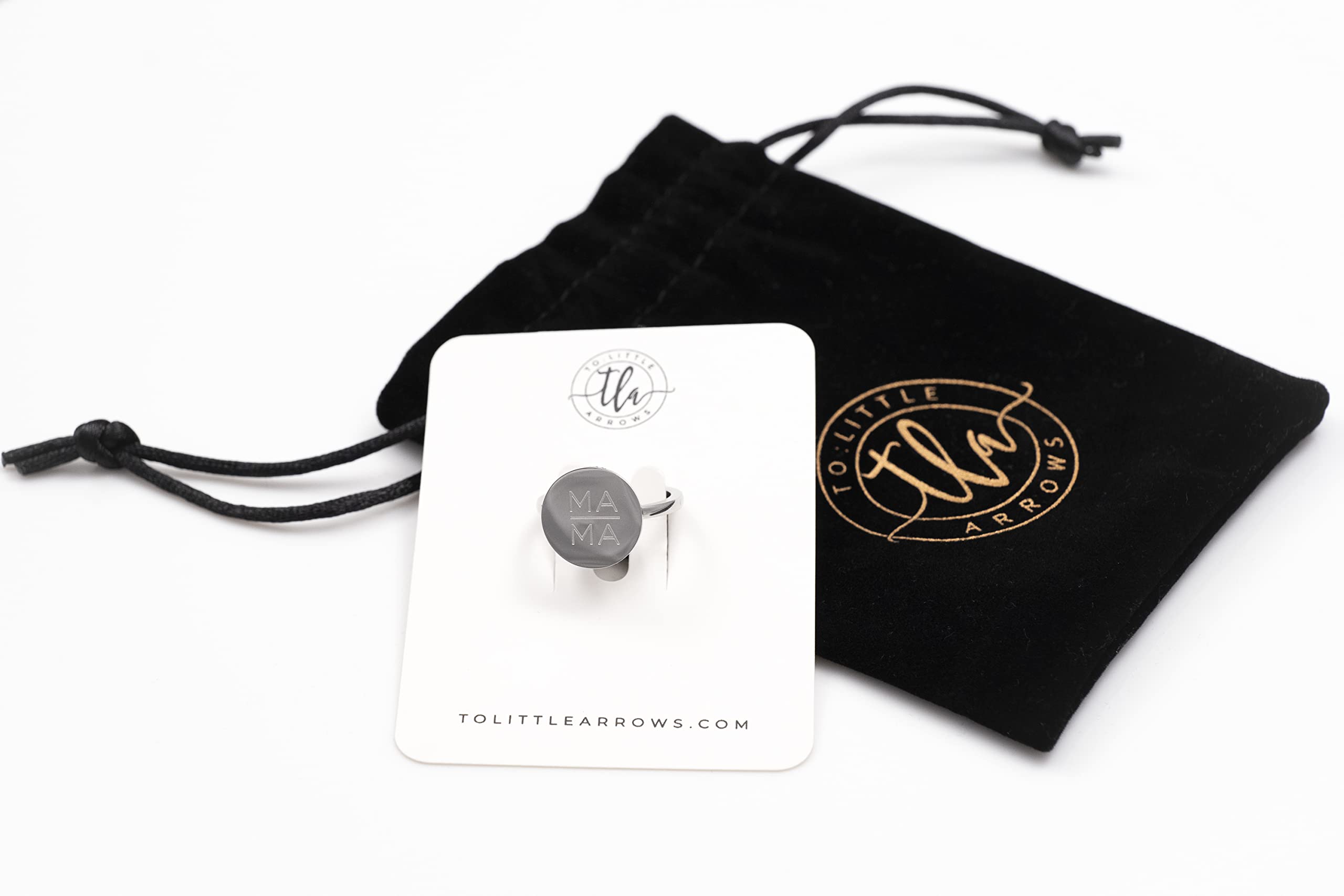 to: little arrows Mama Ring for Birthday, Mother's Day, Anniversary (Silver - Size 7)