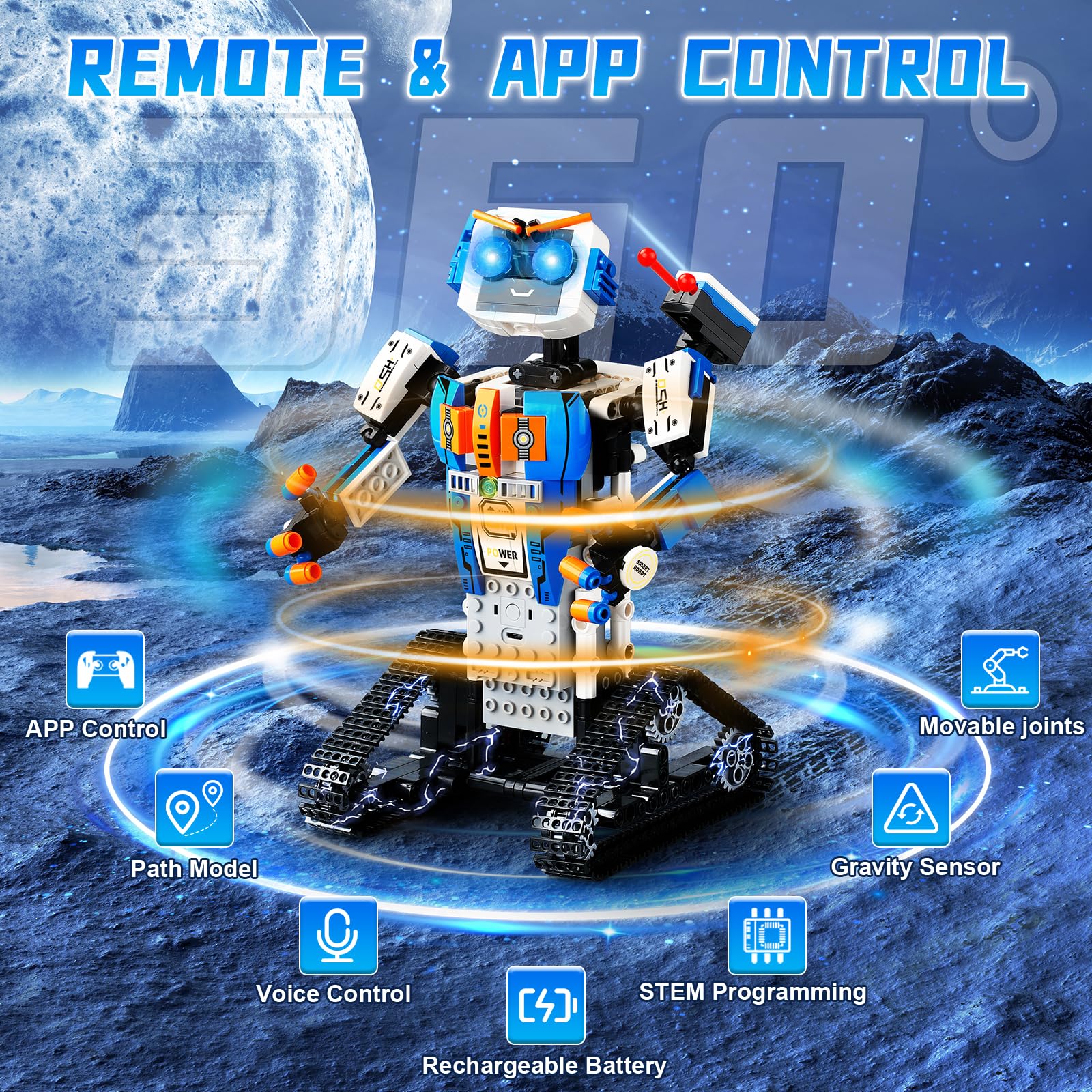 Serrelim STEM Robot Building Kit, App & Remote Control Robot Building Kits for Kids 6-12, 447 Pieces Educational DIY Engineering Blocks for 6+ Years Old Boys & Girls