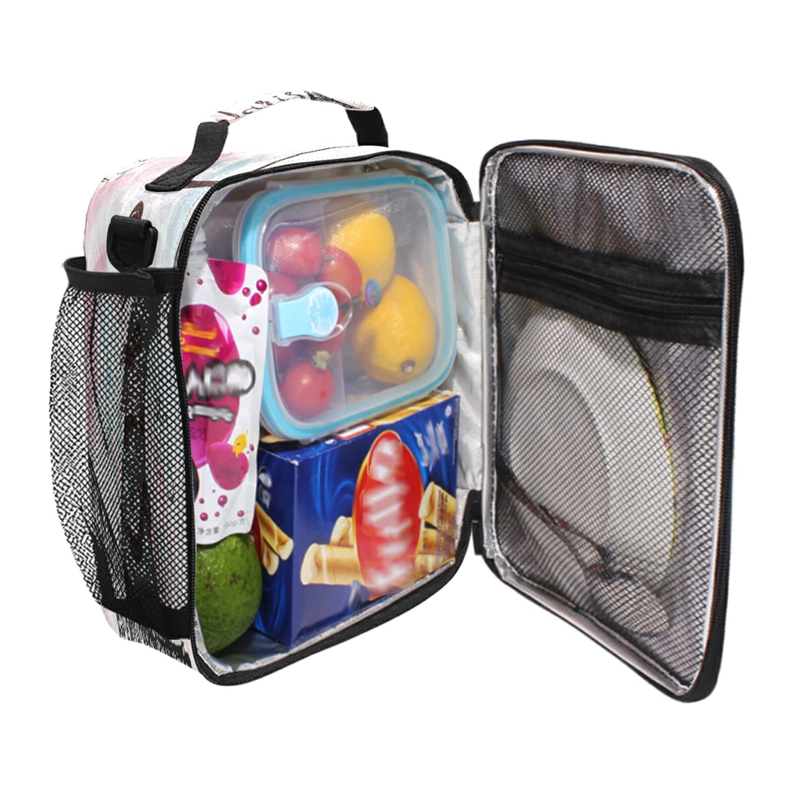 UOYO Paris Eiffel Tower Kids Lunch Box, Romantic Lunch Bag for Girls Boys Insulated Lunchbox Reusable Cooler Bag Portable Thermal Meal Tote for Office Work Back to School