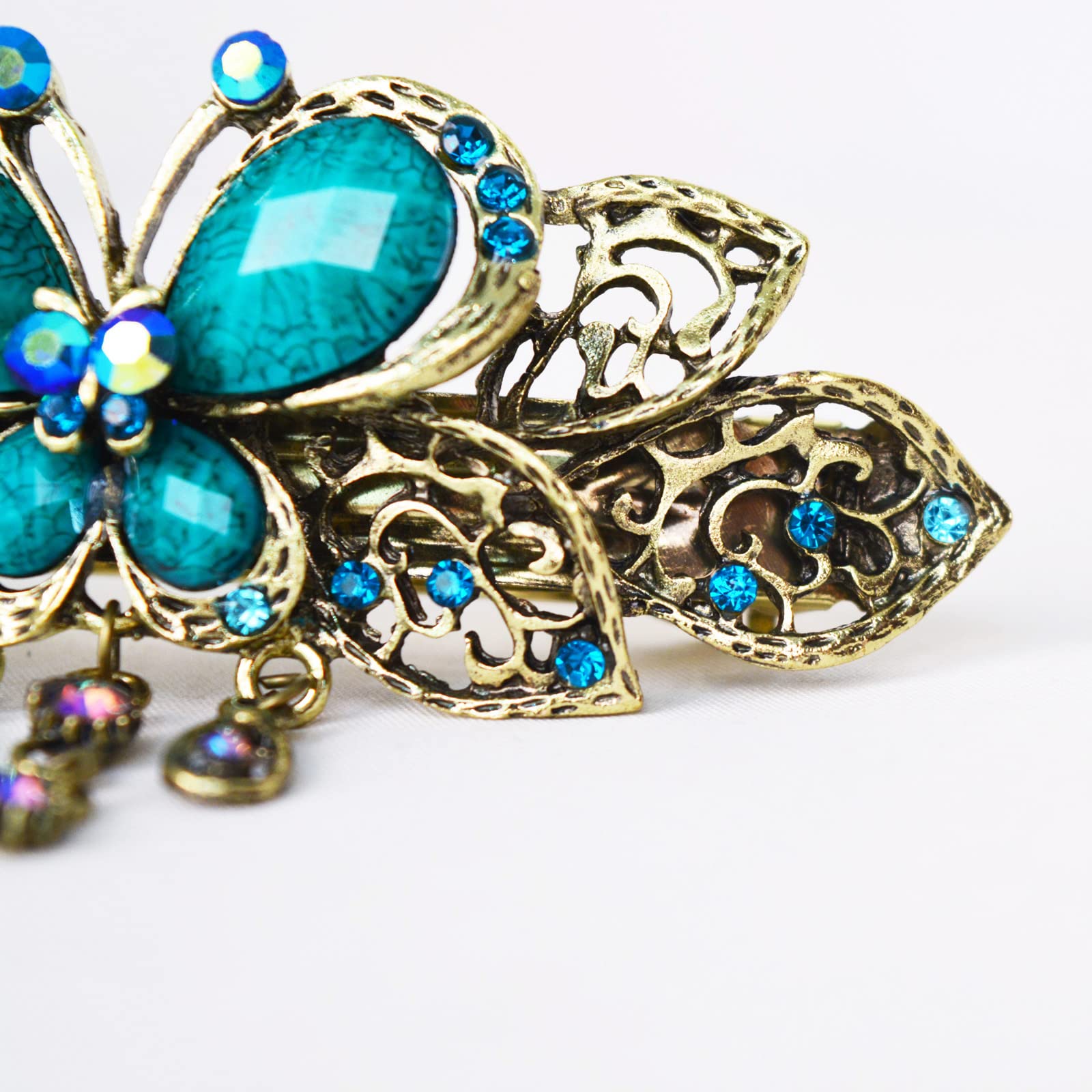 Sankuwen Women Retro Butterfly Style Hair Clips Beauty Tools (Blue)