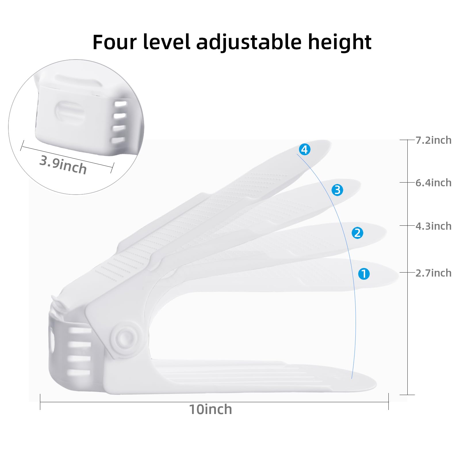 Yashong Shoe Slots Organizer, 20PCS Adjustable Double Layer Stack Shoe Rack, 50% Space-Saving Storage Rack Holder, White