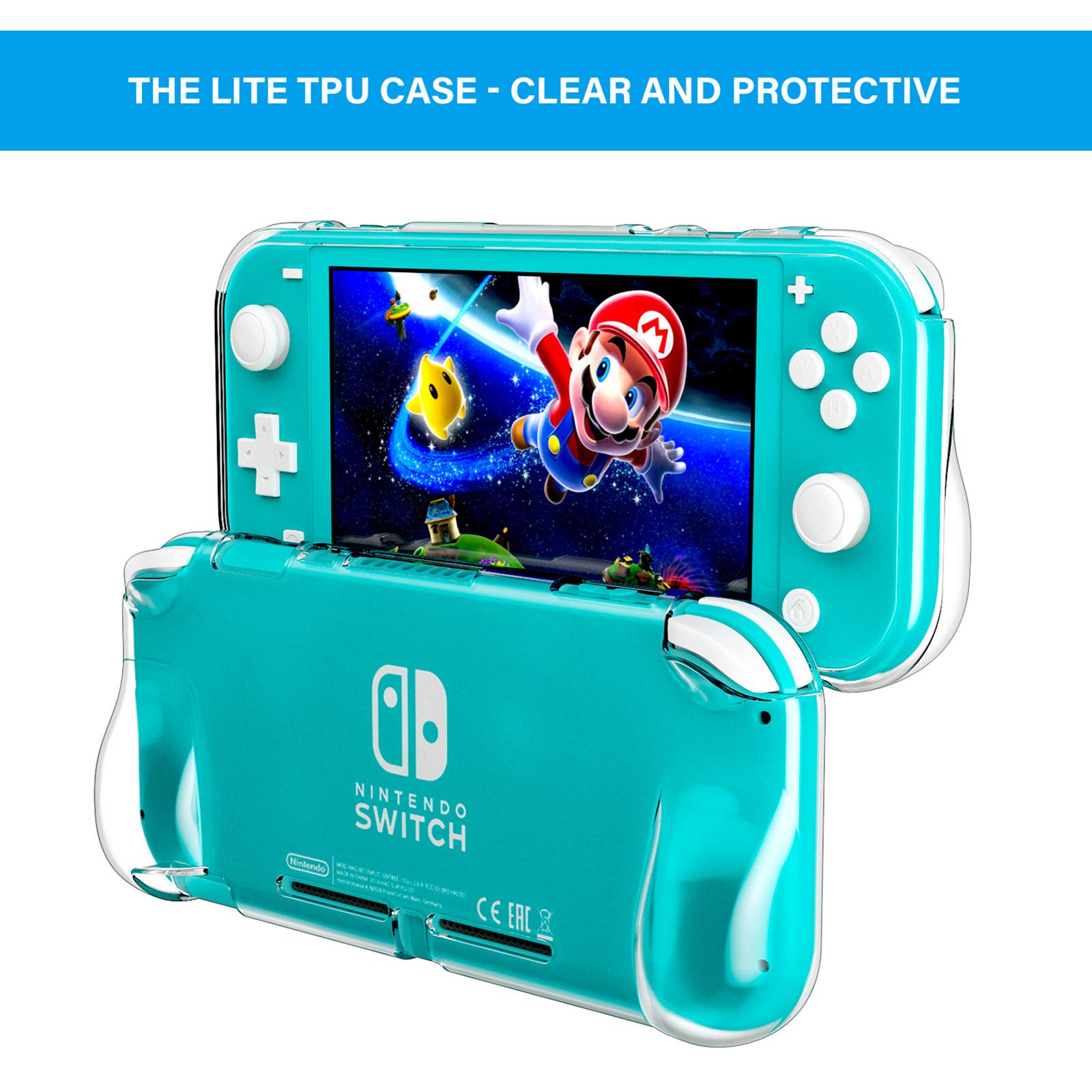 Switch Lite Accessories Bundle kit - Case & Screen Protector Compatible with Nintendo Switch Lite, Table Stand, Games Holder, TPU Grip Case, 6 pcs Cult Cat Thumb-Grip & More (Hestia Goods Gift Pack)