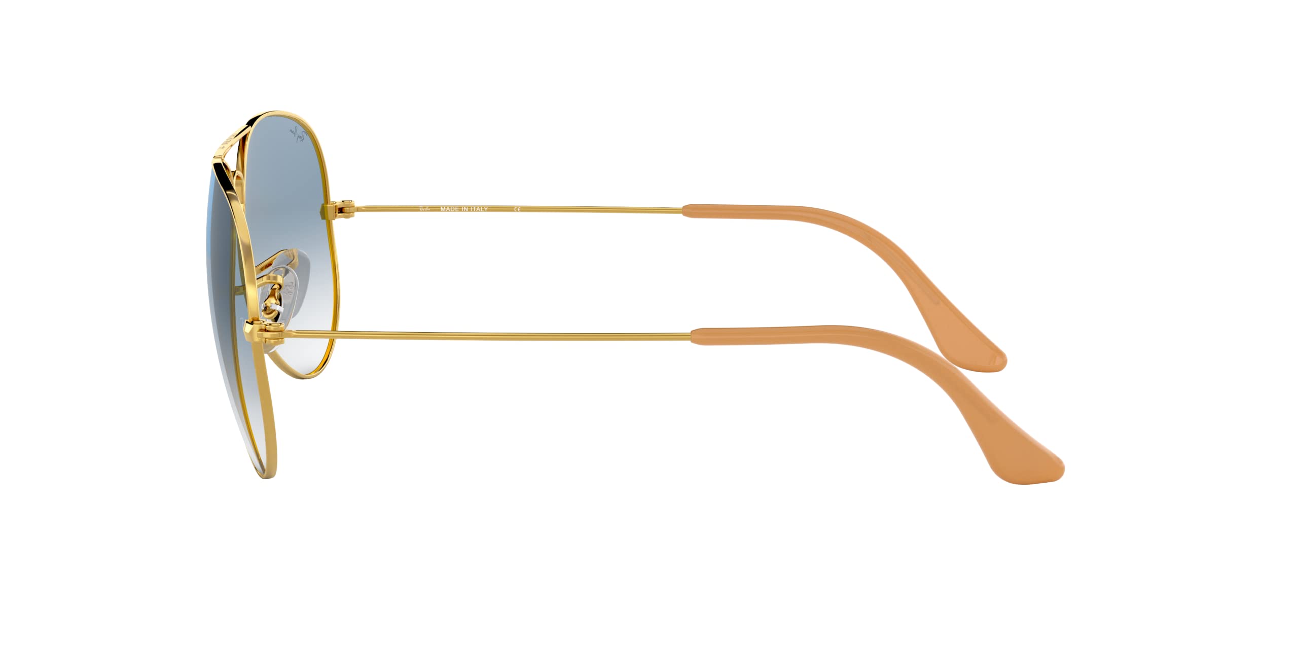 Ray-Ban RB3025 Classic Aviator Sunglasses, Gold/Clear Gradient Blue, 55 mm