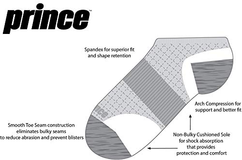 Prince Boys' Low Cut Athletic Socks for Active Kids (3-9 (Big Boys), Grey)