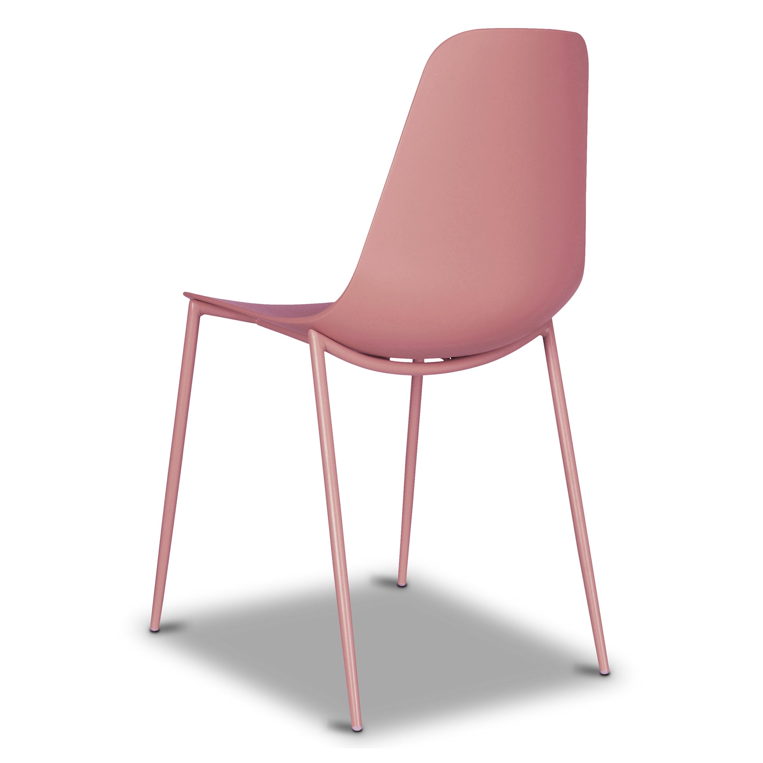 POLY & BARK Isla Modern Kitchen Chairs Set of 4 - Plastic Dining Chair with Metal Legs - Quick Assembly Simple Cafe Chairs Plastic for Indoor or Outdoor - White