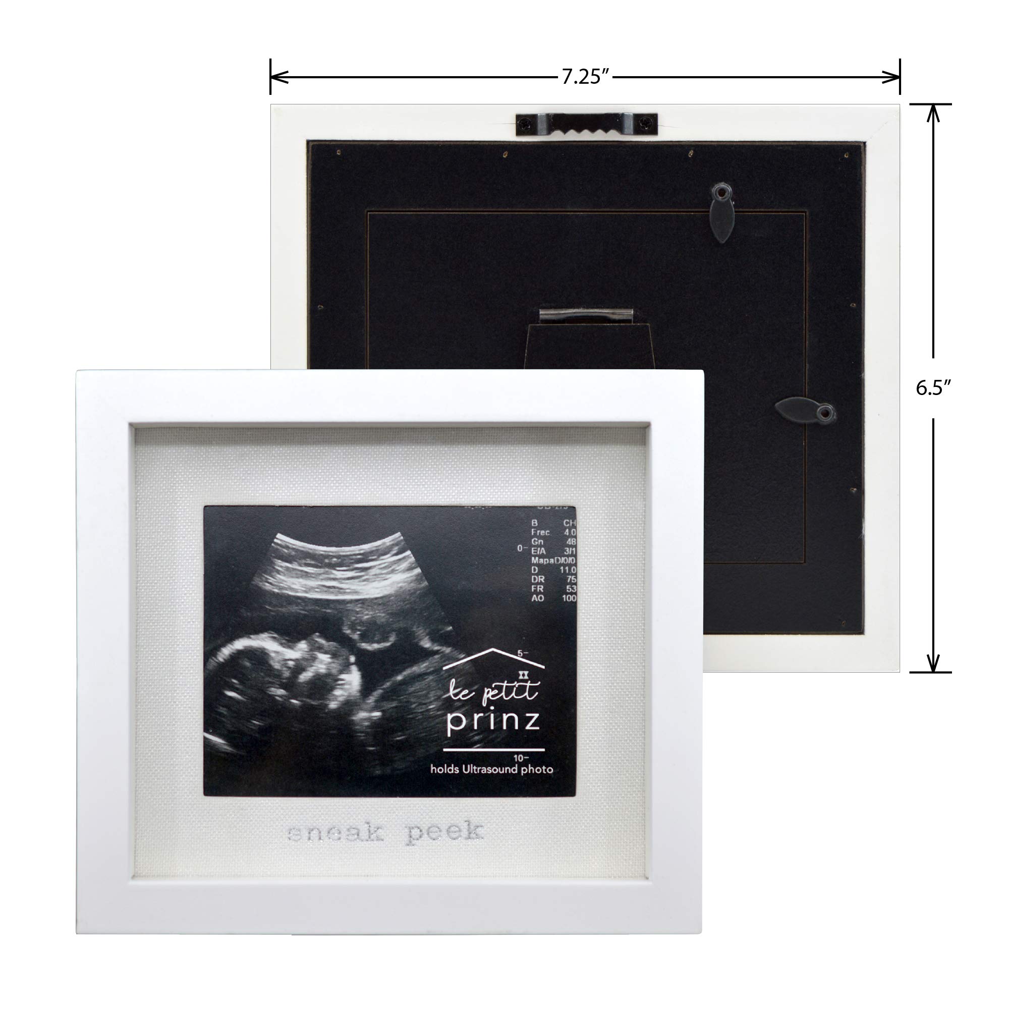PRINZ Le Petit Sneak Peek Sonogram Picture Frame, White