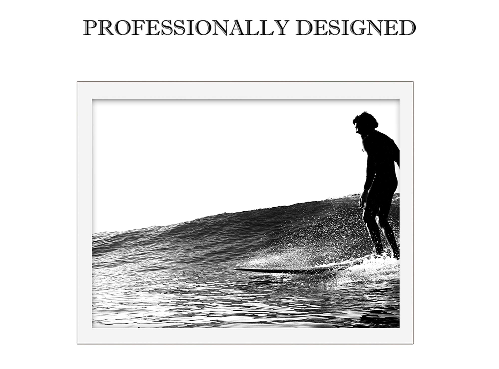 Surf Crusing Down The Line On a Retro Single Fin At Tea Tree Bay Australia, Minimalist Ready to Frame Surf Wall Art Print 14x11, Ideal for Surfers, Surf Lovers and Cool Modern Beach House Decor