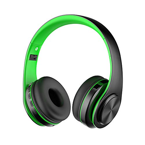 Viwind Bluetooth Wireless Headphones Over Ear with Mic,Foldable Noise Cancelling Headset for Travel Work TV PC Android Cellphone 【Hi-Fi Stereo &Comfortable Earpads】-Green