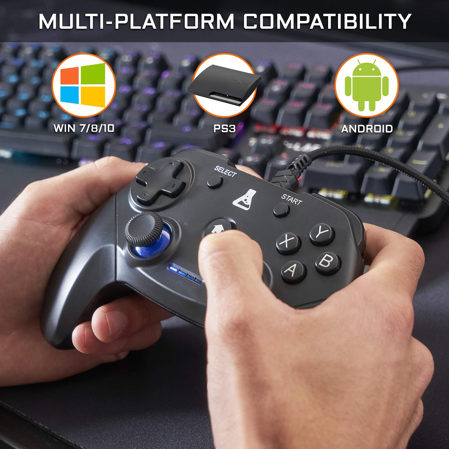 THE G-LAB Manette de jeu K-Pad Thorium (Noir), K-PAD-THORIUM
