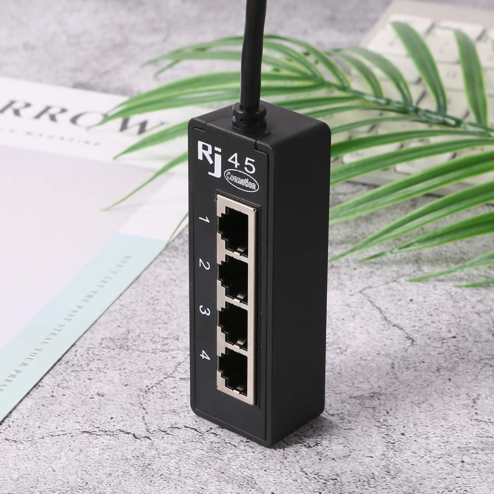 RJ45 CATS Ethernet Cable Splitter Adapter Cable 1 Male to 4 Female LAN Port Ethernet Cable Converter Accessories for Lan