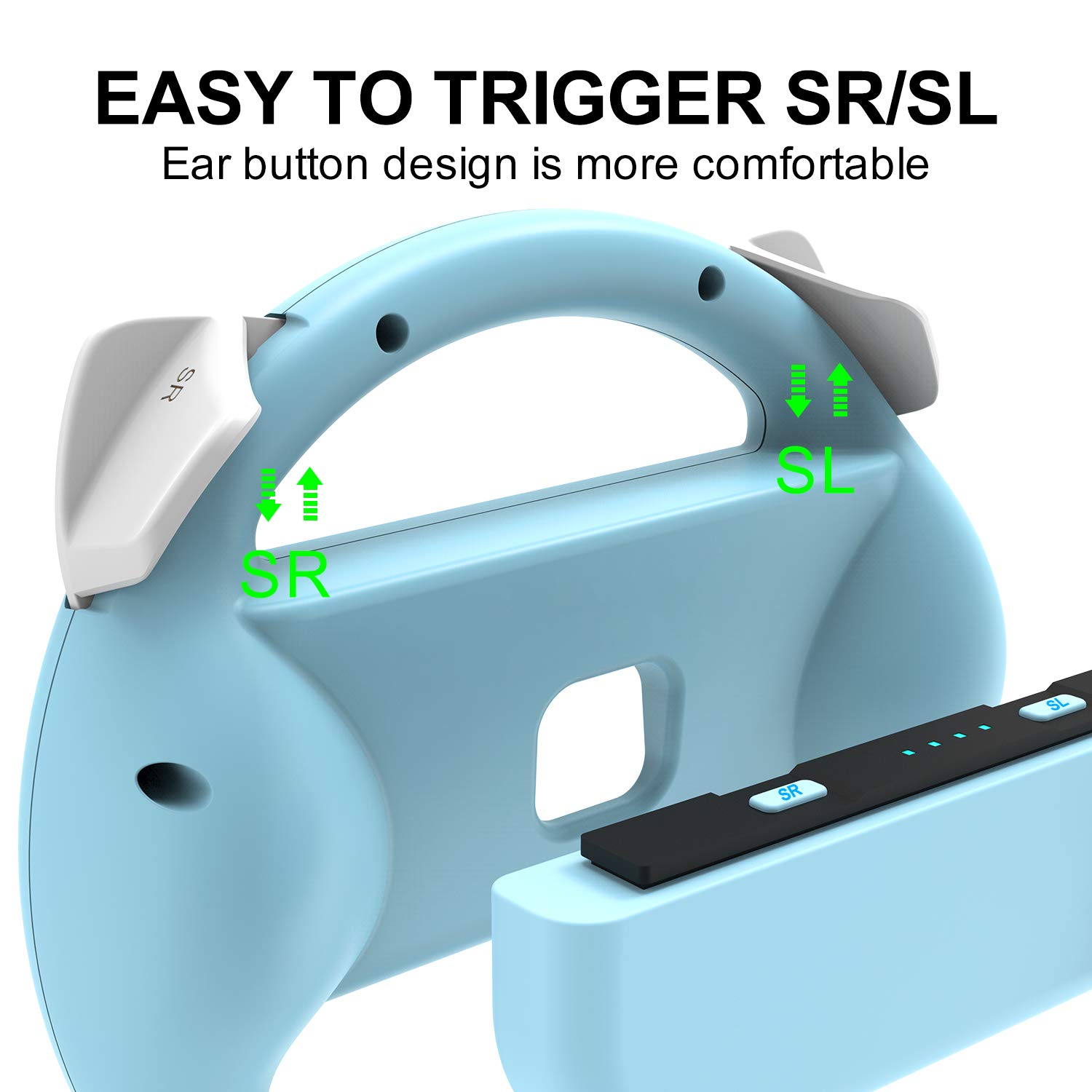 Switch Steering Wheel for Joycon Controller,Hand Grips for Switch Controllers, Comfort Racing Wheels 8 Deluxe Switch Accessories Cute Blue and Pink