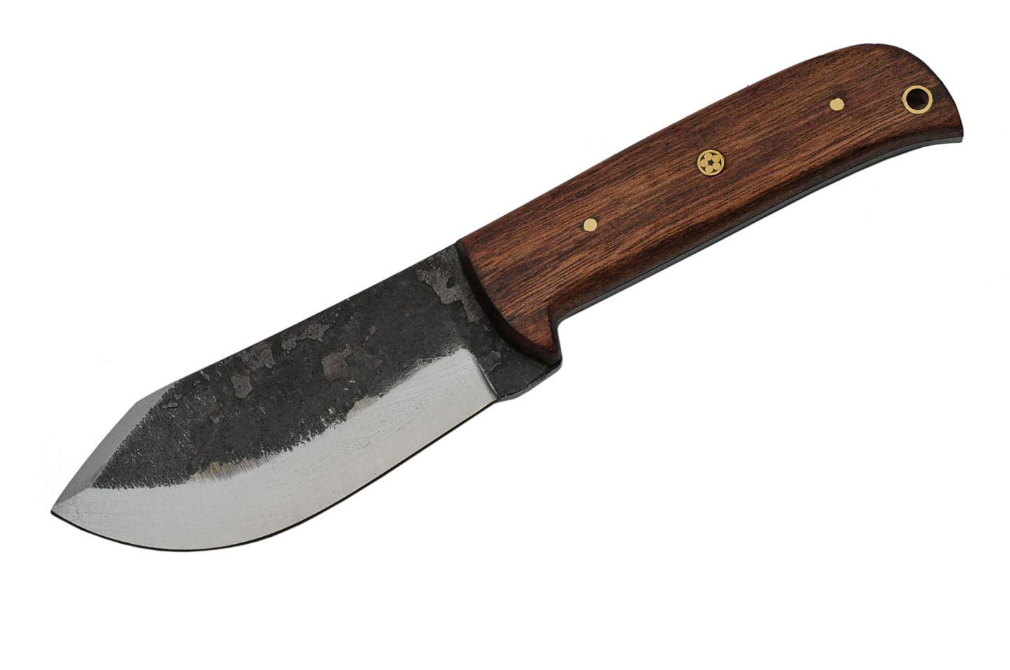 Szco Supplies Inc 9" Hand Forged Carbon Steel Mosaic Pin Wood Handle Hunting Knife, Brown (Model: HS-4424)