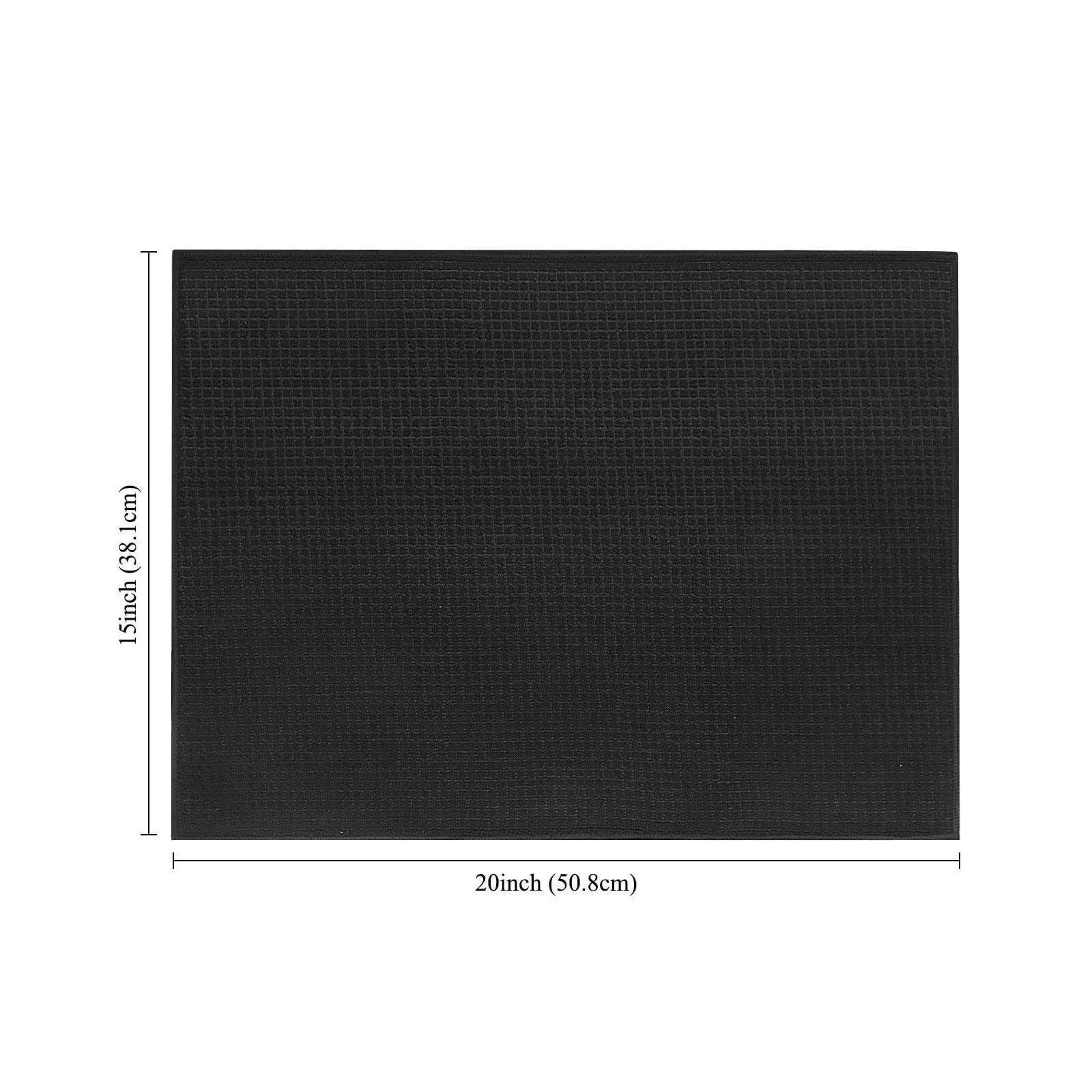 Topsky Microfiber Dish Drying Mat 2 Pack, 20 X 15 Inch Kitchen Counter Mats Reversible Baby Bottles Dish Dry Pad,Super Absorbent (Black)