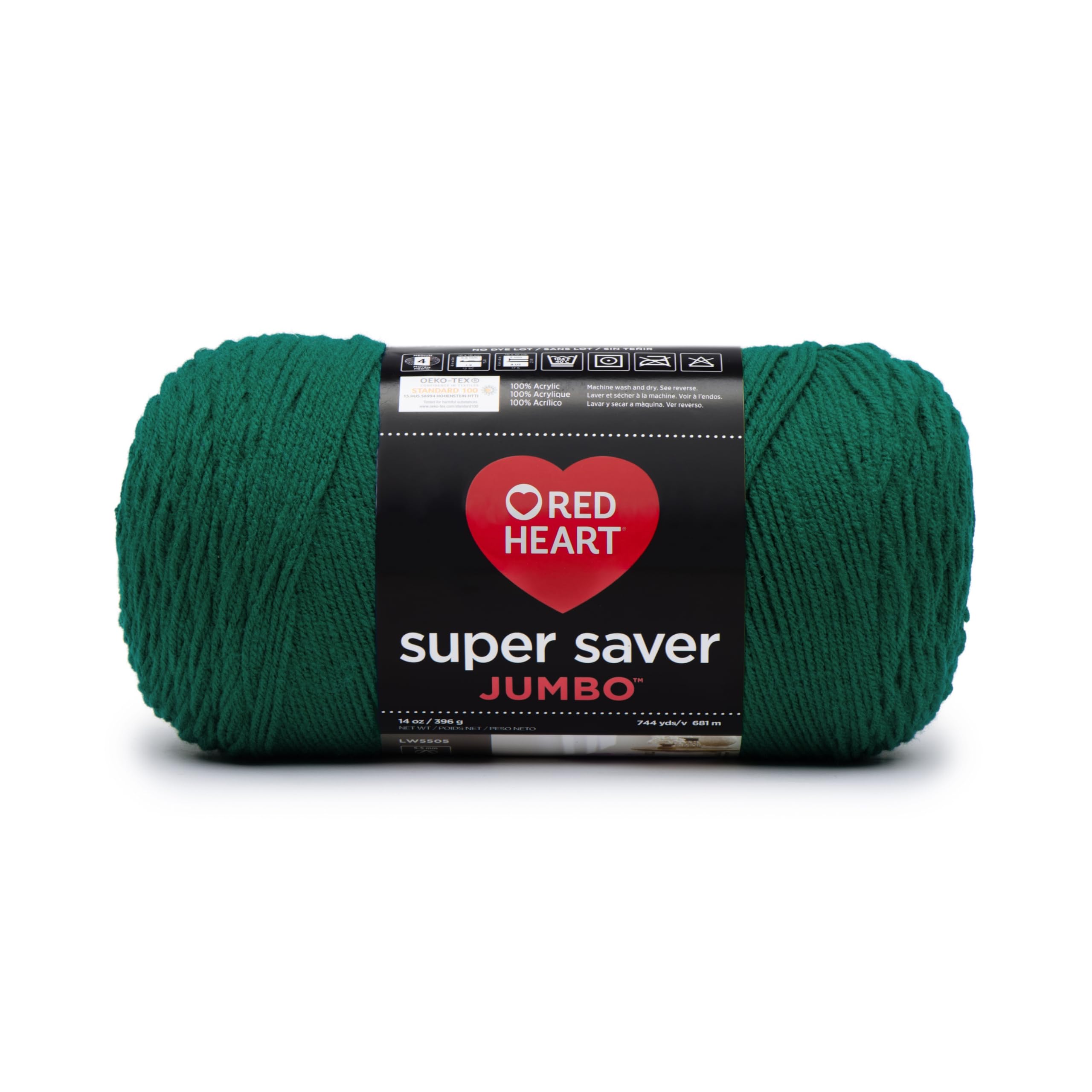 Red Heart Paddy Green Super Saver Jumbo Yarn, 1 Pack, 2232 Foot
