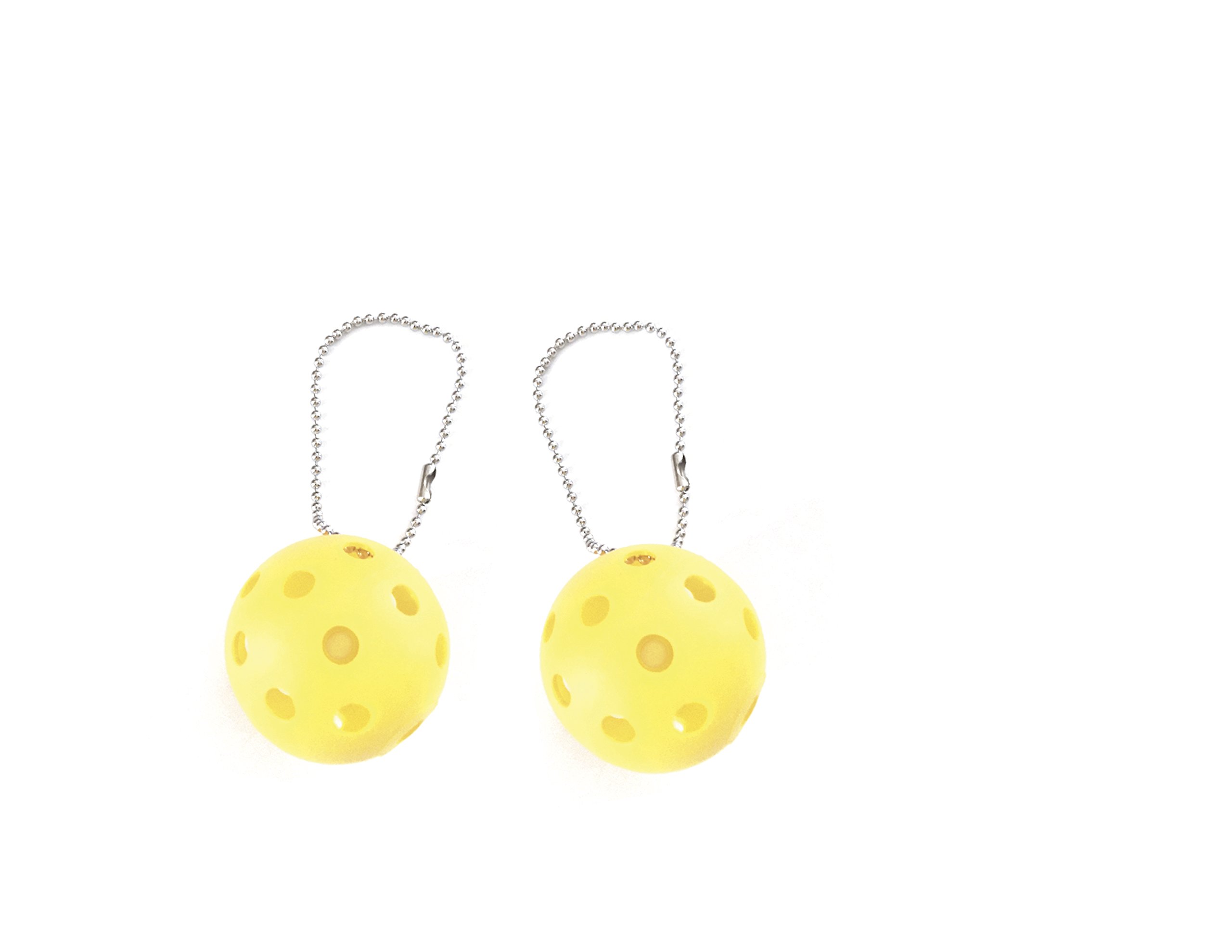 Pickleball Marketplace - (2 Pickleball Keychains - Yellow