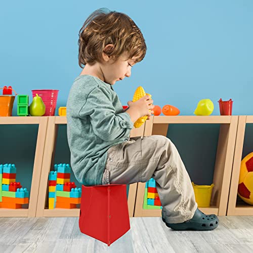 WTTORDE Camping Stool, Portable Folding Camping Stool for Camping Hiking Gardening, Small Camping Seat Sturdy Stool for Fishing and Beach, It Can Also be Used to Store Your Small Objects (Red)