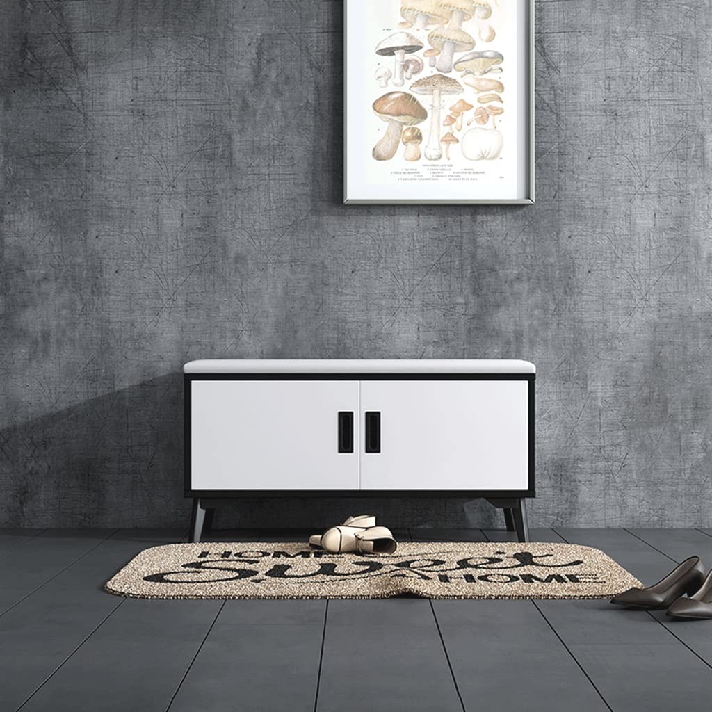 PONNYC Classic Shoe Rack Bench Home Storage with Drawer Entrance Door Changing Shoe Stool Suitable for Living Room Entrance Corner Corridor