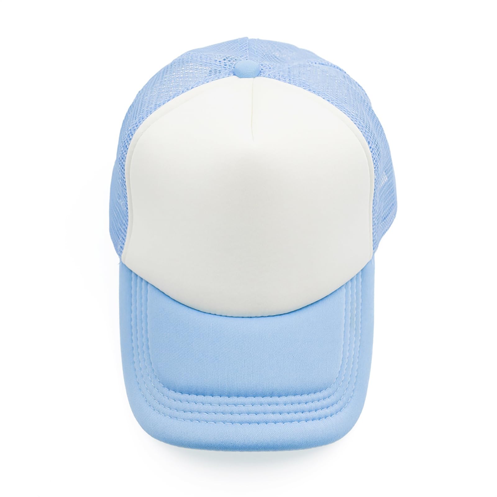 TopTie Kids 5 Panel Mesh Trucker Cap Adjustable Snapback Hat Blank Foam Trucker Hat-Green/White