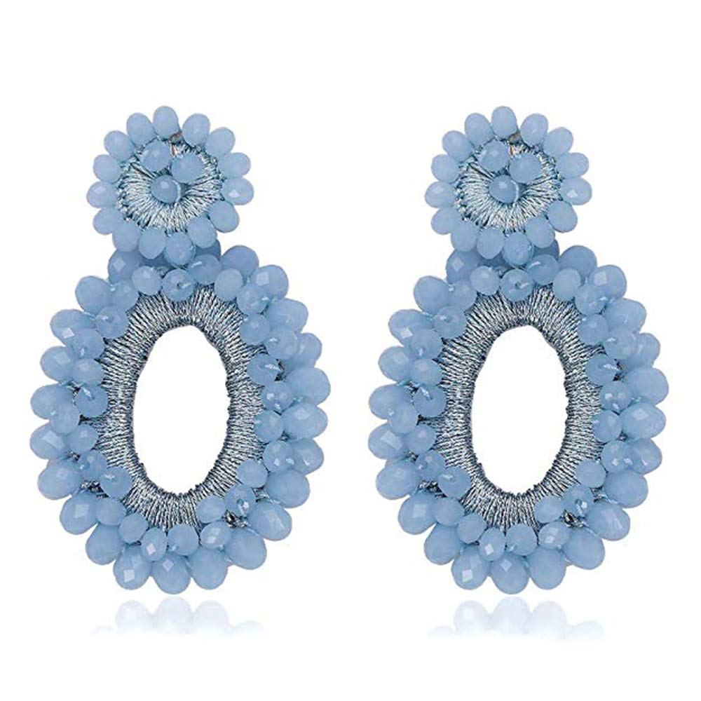 Statement Drop Earrings - Bohemian Beaded Teardrop Dangle Earrings Gift for Women