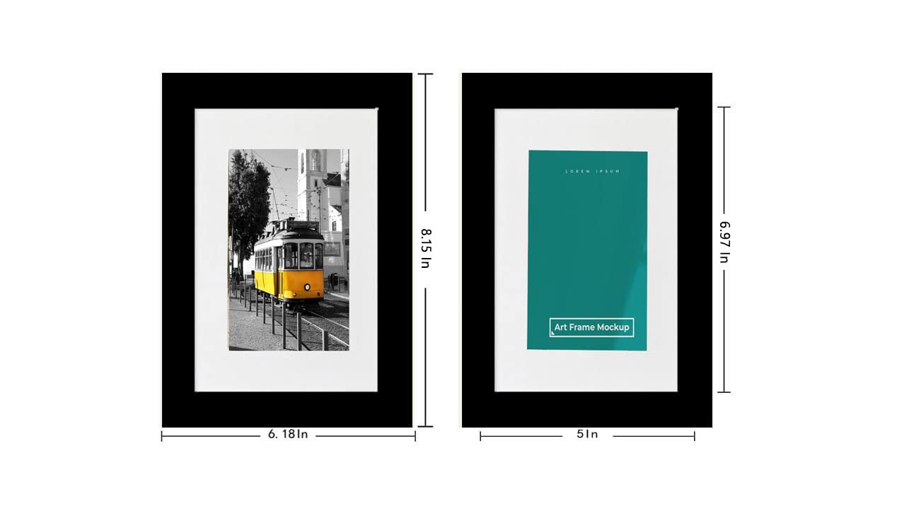 Picrit 5x7 Picture Frame Set of 4, Made of High Definition Real Glass, Display 4x6 with Mat or 5x7 Without Mat, Photo Frames for Wall Mounting or Table Top Display