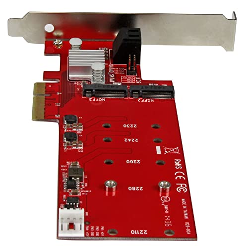 StarTech.com 2x M.2 NGFF SSD RAID Controller Card plus 2x SATA III Ports - PCIe - Two Slot PCI Express M.2 RAID Card plus Two SATA Ports (PEXM2SAT3422)