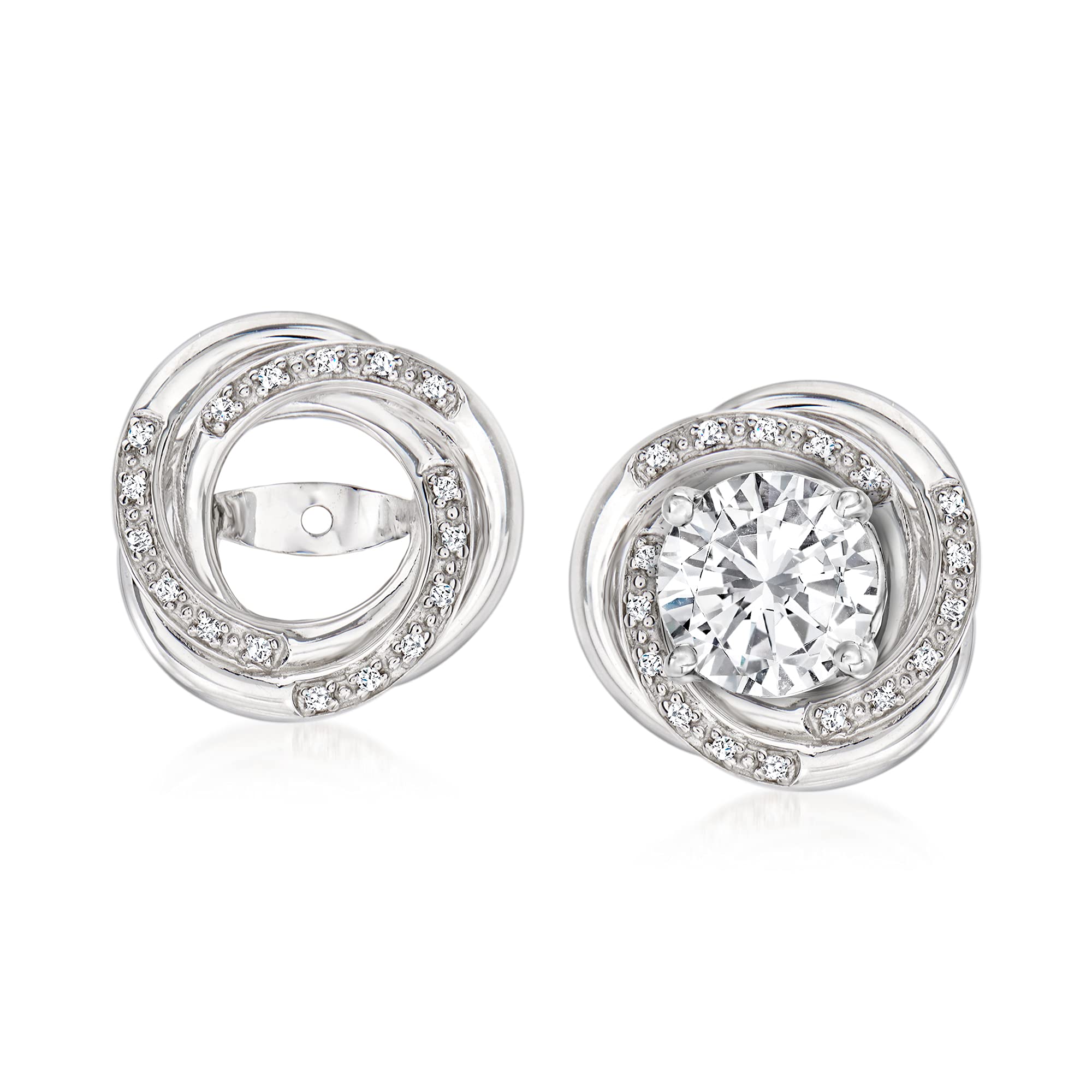 Ross-Simons 0.10 ct. t.w. Diamond Swirl Earring Jackets in Sterling Silver