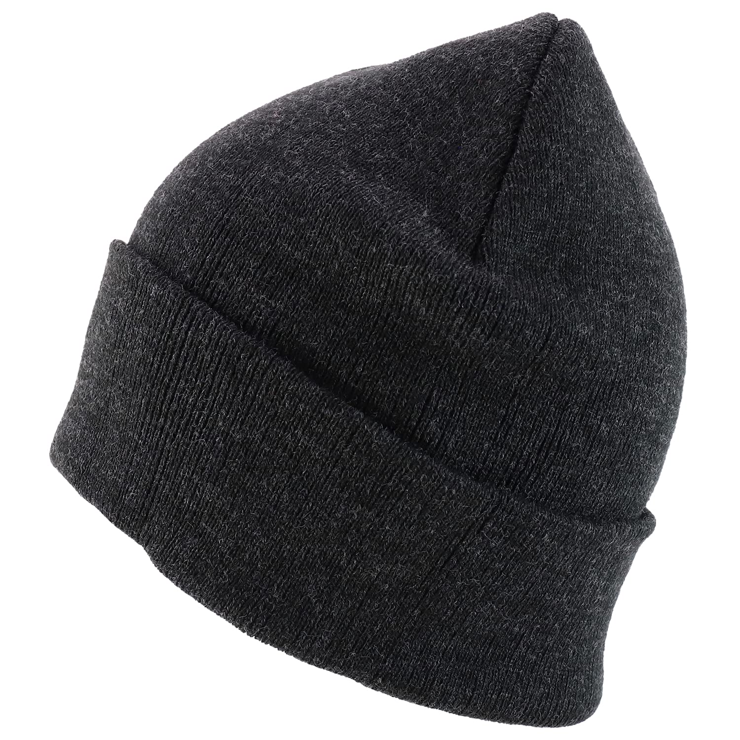 Trendy Apparel Shop XXL Oversized Solid Cuff Long Stretchy Winter Beanie Hat - Black - 2XL