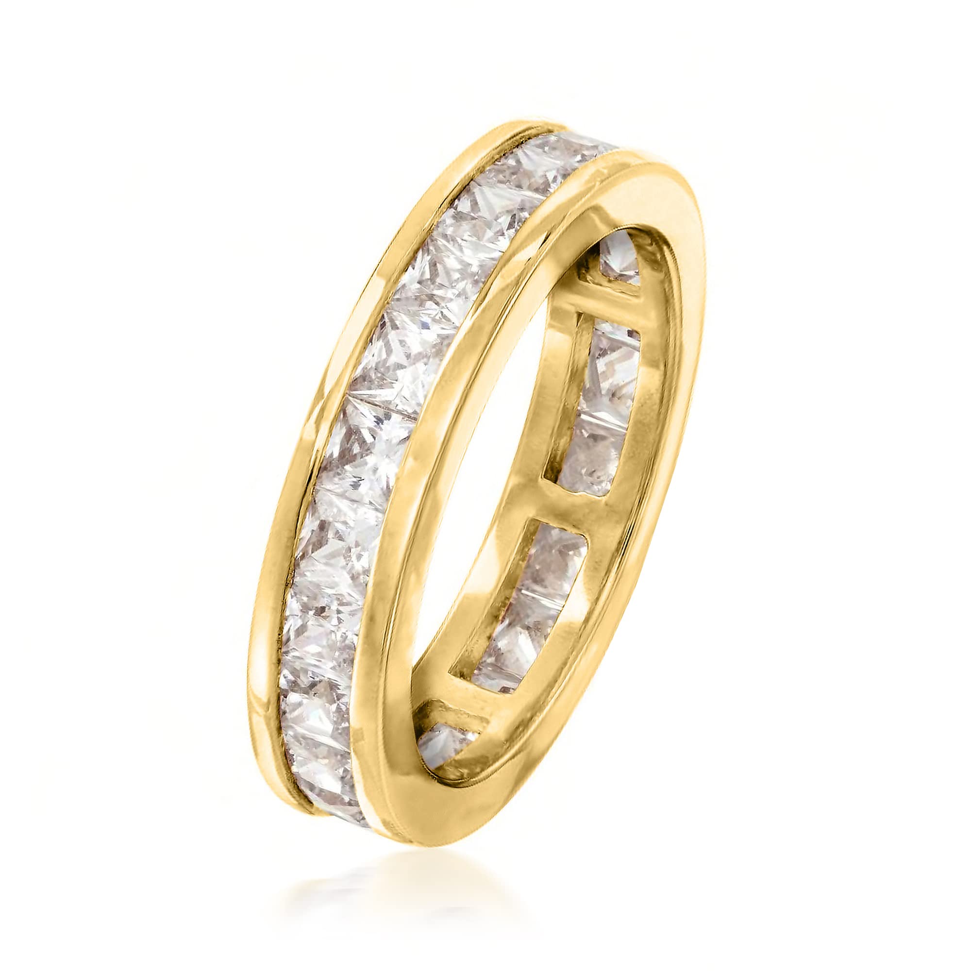 Ross-Simons 3.00 ct. t.w. CZ Eternity Band in 18kt Yellow Gold Over Sterling Silver. Size 5