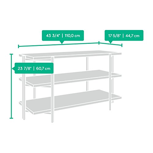 Sauder North Avenue Console/Bookshelf, L: 43.70" x W: 17.60" x H: 23.60", Charter Oak Finish