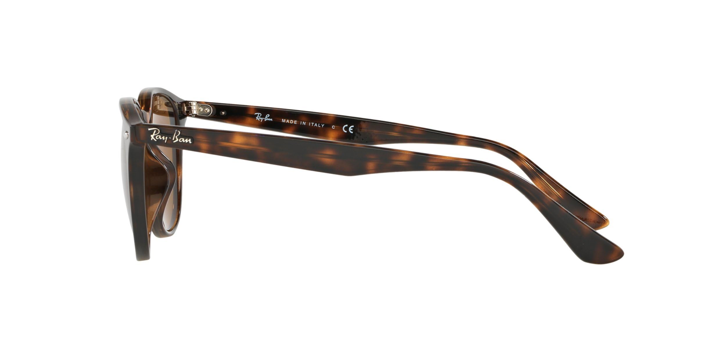 Ray-Ban RB4259F Low Bridge Fit Round Sunglasses, Light Havana/Dark Brown, 53 mm