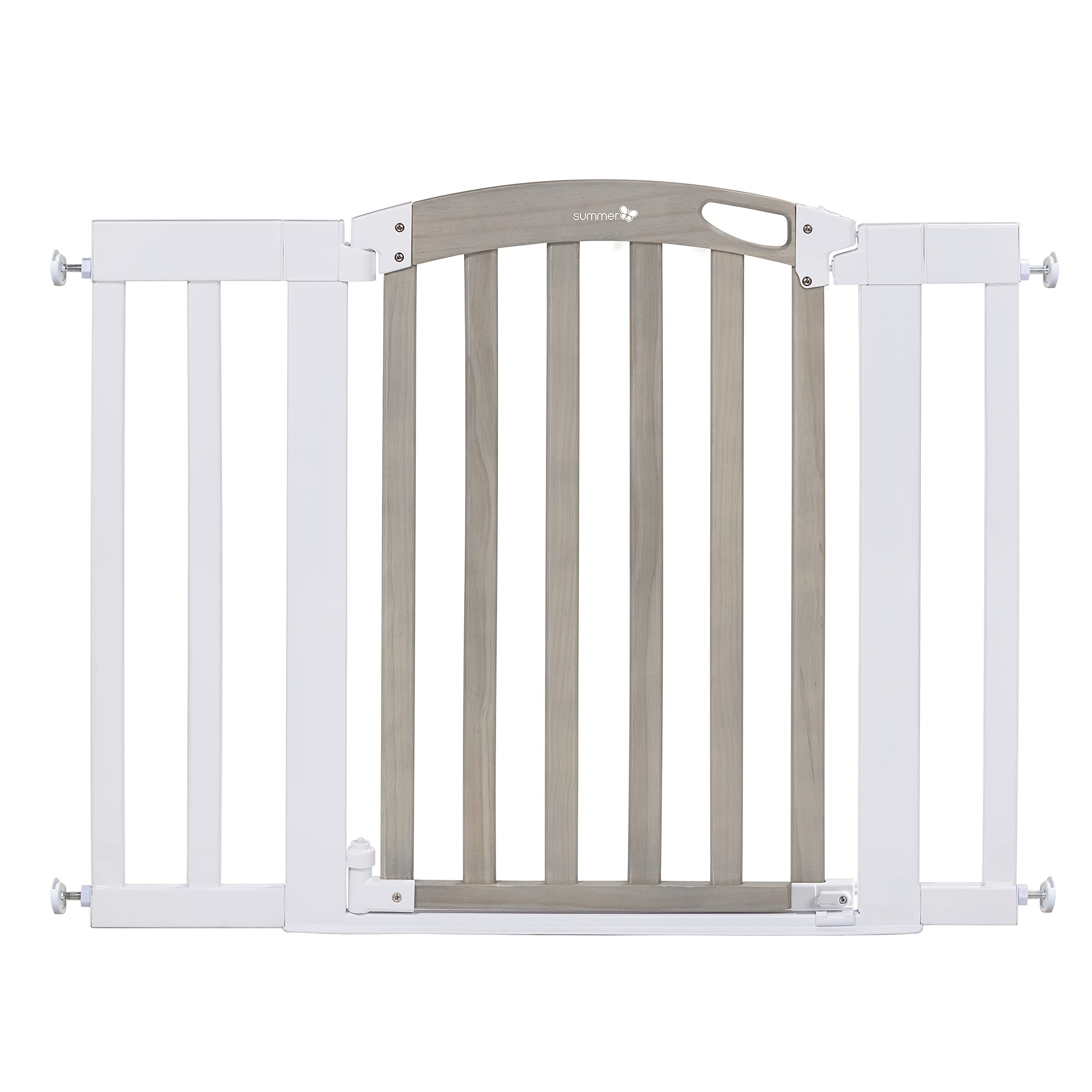 Summer Infant Chatham Post Safety Gate for Doorways & Stairways, with Auto-Close & Hold-Open, Grey Wash & White, 28.5 - 42 Inch