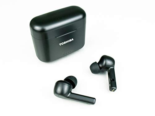 Toshiba Air Pro 2 True Wireless Stereo Earphones with Qi Wireless Charging, Black (RZE-BT750E)