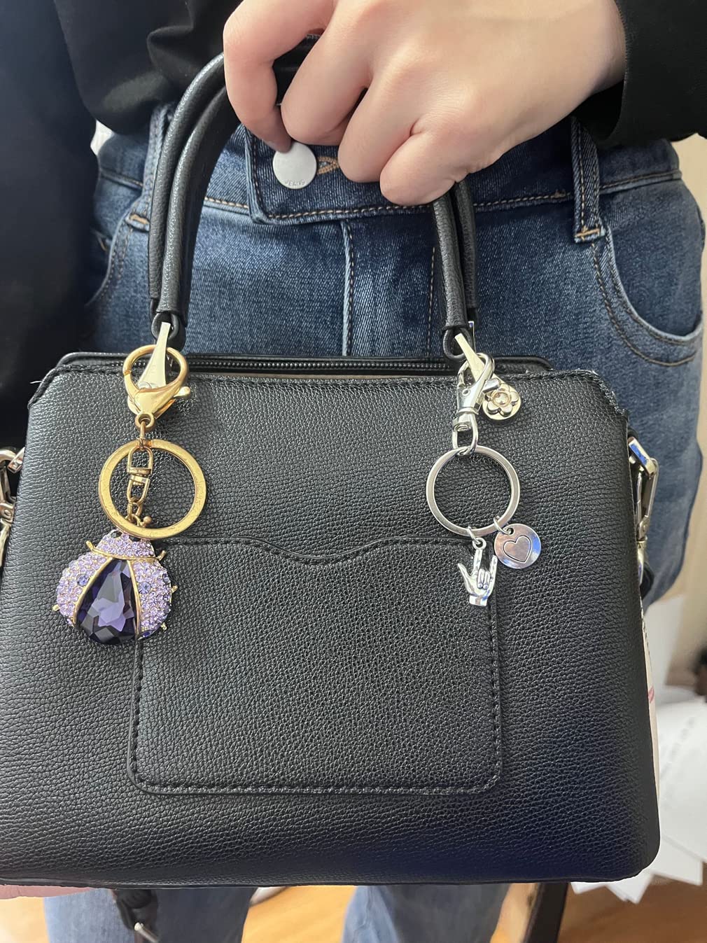 Sign Language Key Ring/Keychain/Zipper Pull - Sign Language Keychain - I Love You Sign Language - ASL Keychain - Signing Keychain