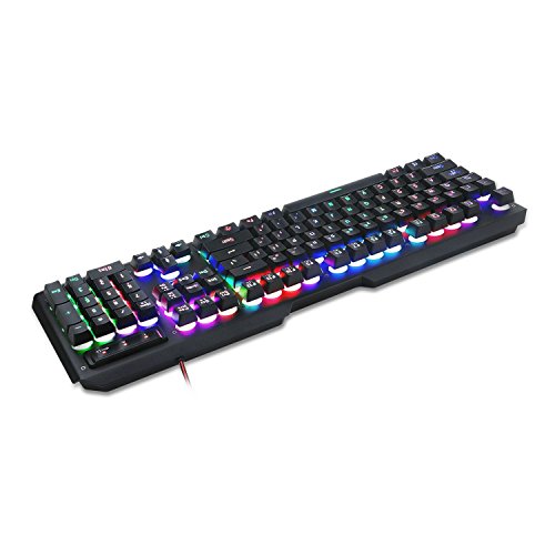 Redragon K506 Centaur 7-Color Rainbow Backlit Full-Size Gaming Keyboard with Numeric Keypad (Black)