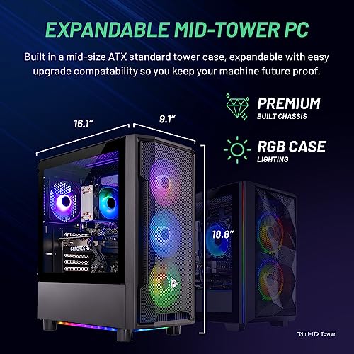 Skytech Gaming SkyTech Shadow 3.0 Gaming Computer PC Desktop - Ryzen 5 3600 6-Core 3.6GHz, RTX 3060 Ti 8GB, 1TB SSD, 16GB DDR4 3000, RGB Fans, AC WiFi, Windows 11 Home 64-bit, Black