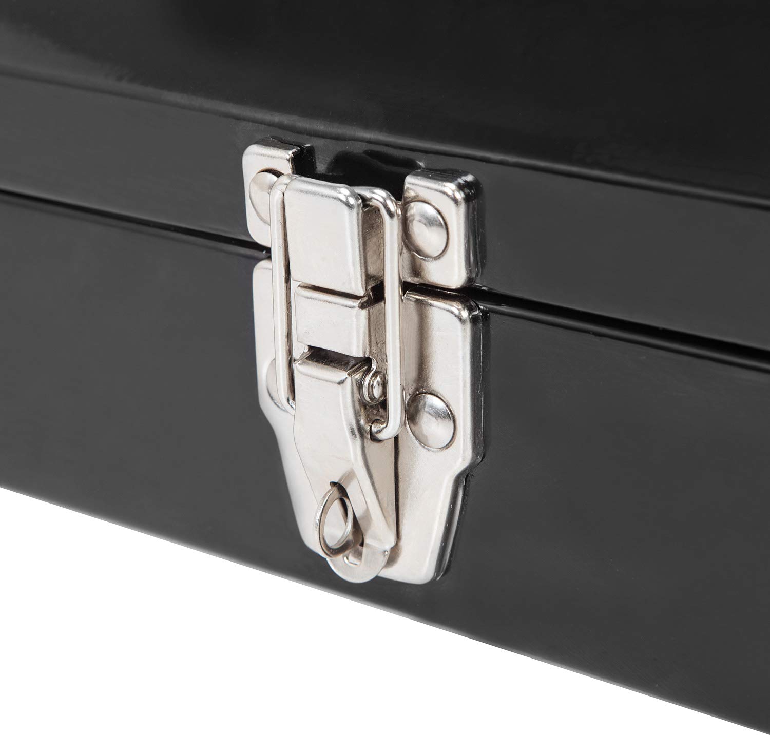 Torin ATB102B 16" Hip Roof Style Portable Steel Tool Box with Metal Latch Closure, Black