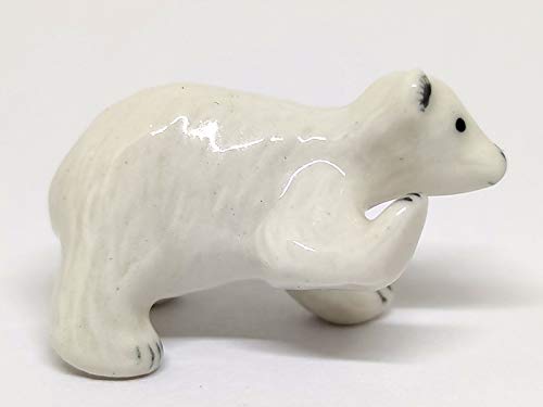 SSJSHOP Polar Bear Micro Tiny Dollhouse Figurines Ceramic Hand Painted Animals Collectible Small Gift Home Garden Decor (Polar)
