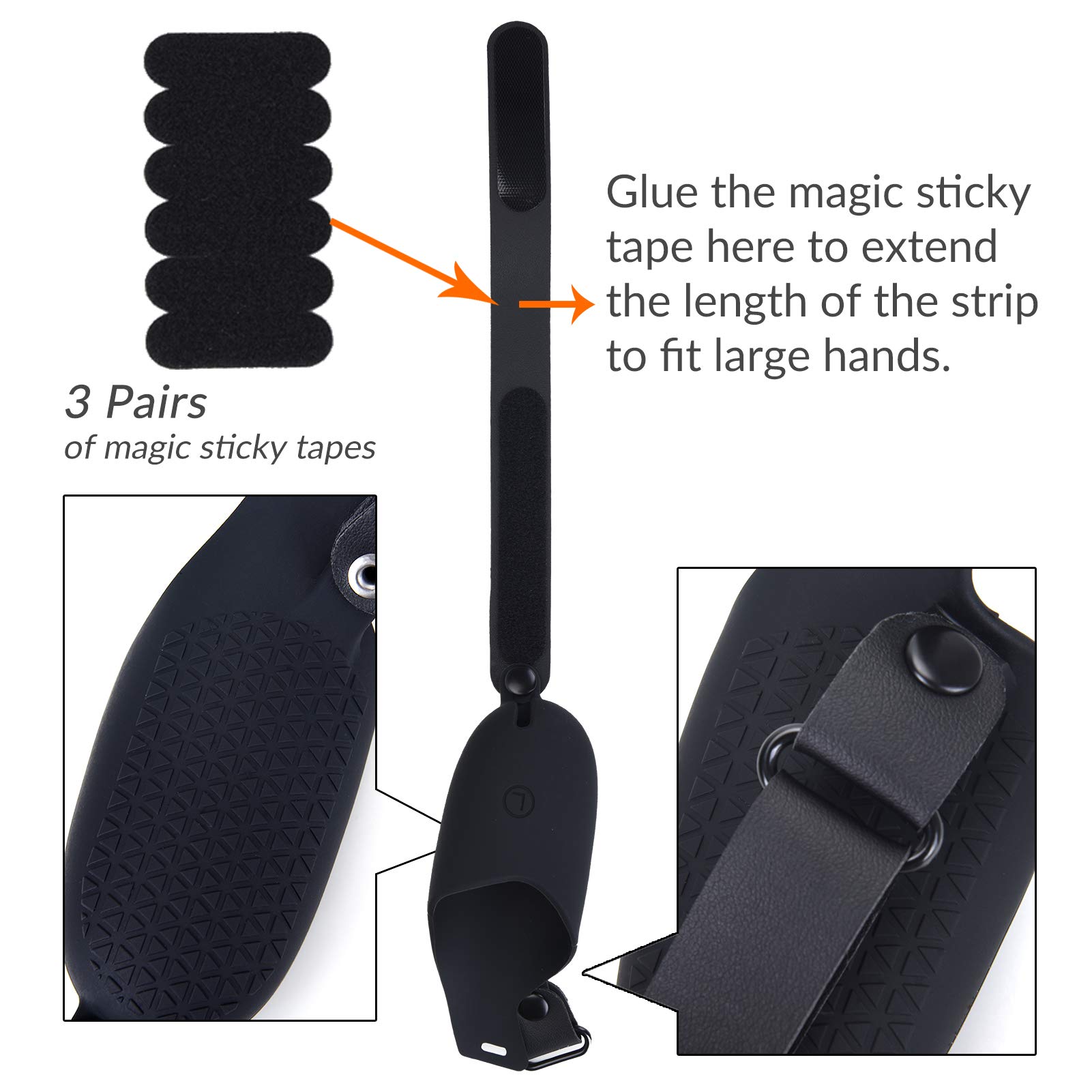Touch Controller Silicone Grip Cover for Meta/Oculus Quest 2, Kits of Anti-Throw Handle Protective Sleeves with Extended Sticky Tape & Cleaning Cloth & Double Adhesive Glue & Storage Bag
