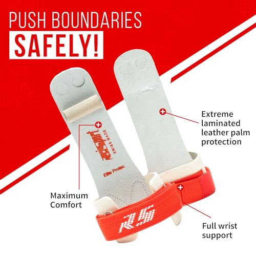 Reisport Men's Protec Elite Velcro Hook & Loop Ring Grips, Gymnastics, Medium (2)(B)