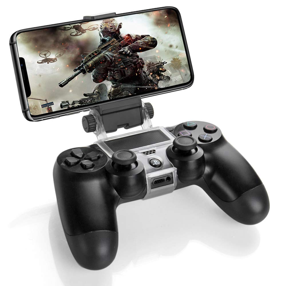 TNP Controller Phone Clip Holder Clamp Mount Bracket for Sony PlayStation 4 Dual Shock Wireless Controller [PlayStation 4] for iPhone 11 Pro, 11 Pro Max, 11, Xs, Xs Max, X, 8 Plus, 8, 7