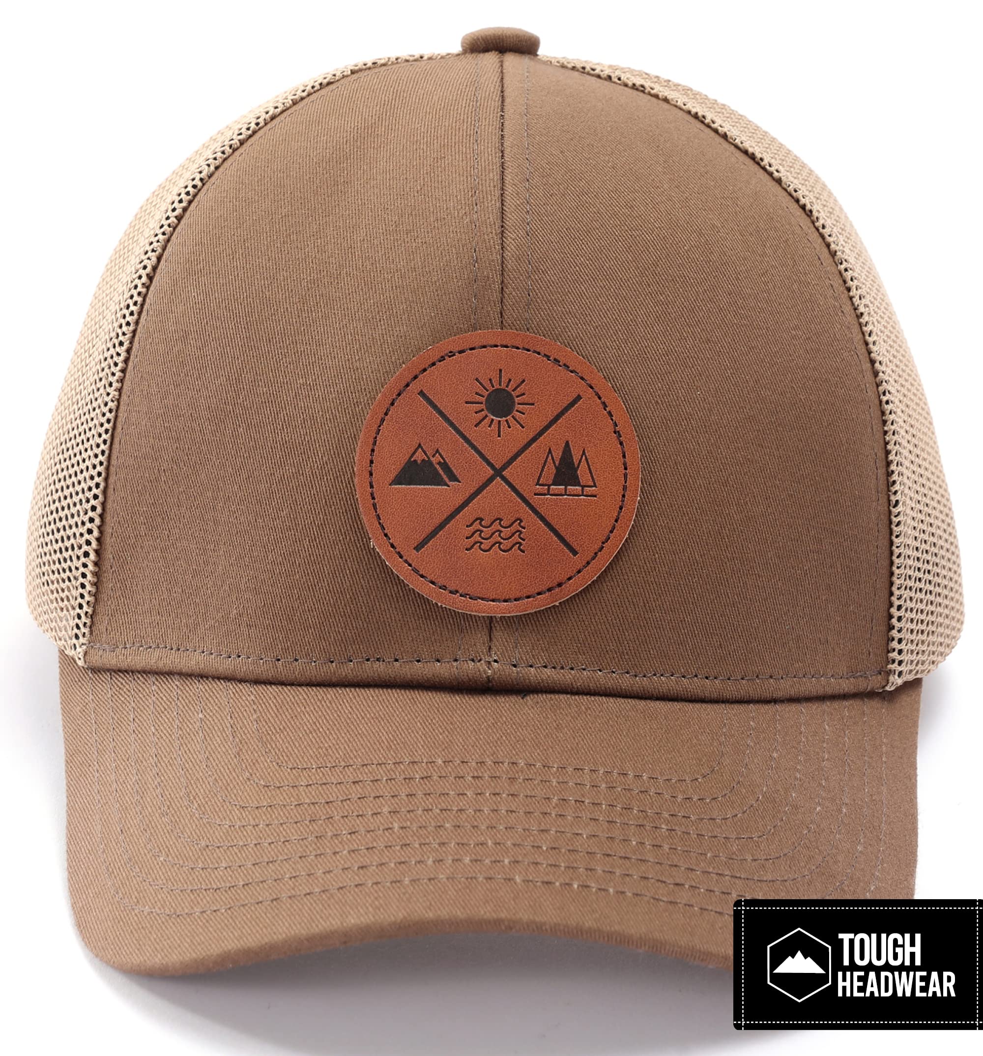 Tough Headwear Hats for Men - Trucker Hat Men - Mesh Hats for Men - Snap Back Hats for Men - Trucker Caps Embroidered & Badge