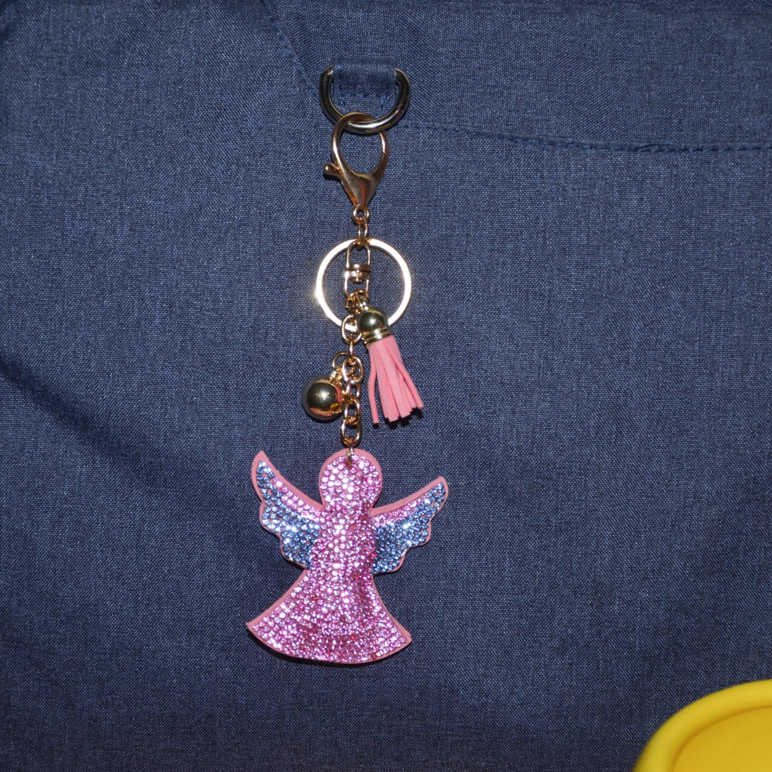Popfizzy Blue Dolphin Keychain, Bling Backpack Charm, Rhinestone Bag Charms, Crystal Keyring Key Fob