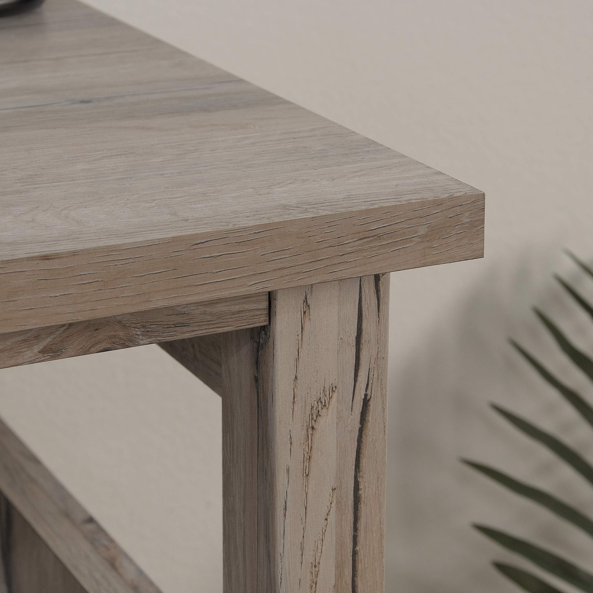 Sauder Linden Market L-Desk, L: 59.055" x W: 59.055" x H: 30.039", Split Oak Finish