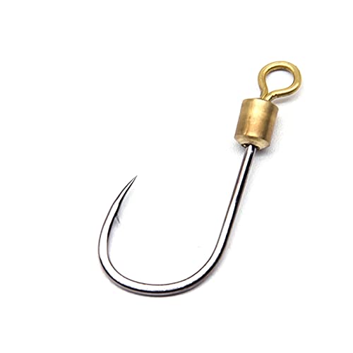 WRLRUILIAN Fishing Accessories 10 Pieces/High Carbon Steel Rotary Cycloaffin Hook Durable Fish Hook Squid Hook Bait Worm Hook Fishing Tools (Size : 5#)