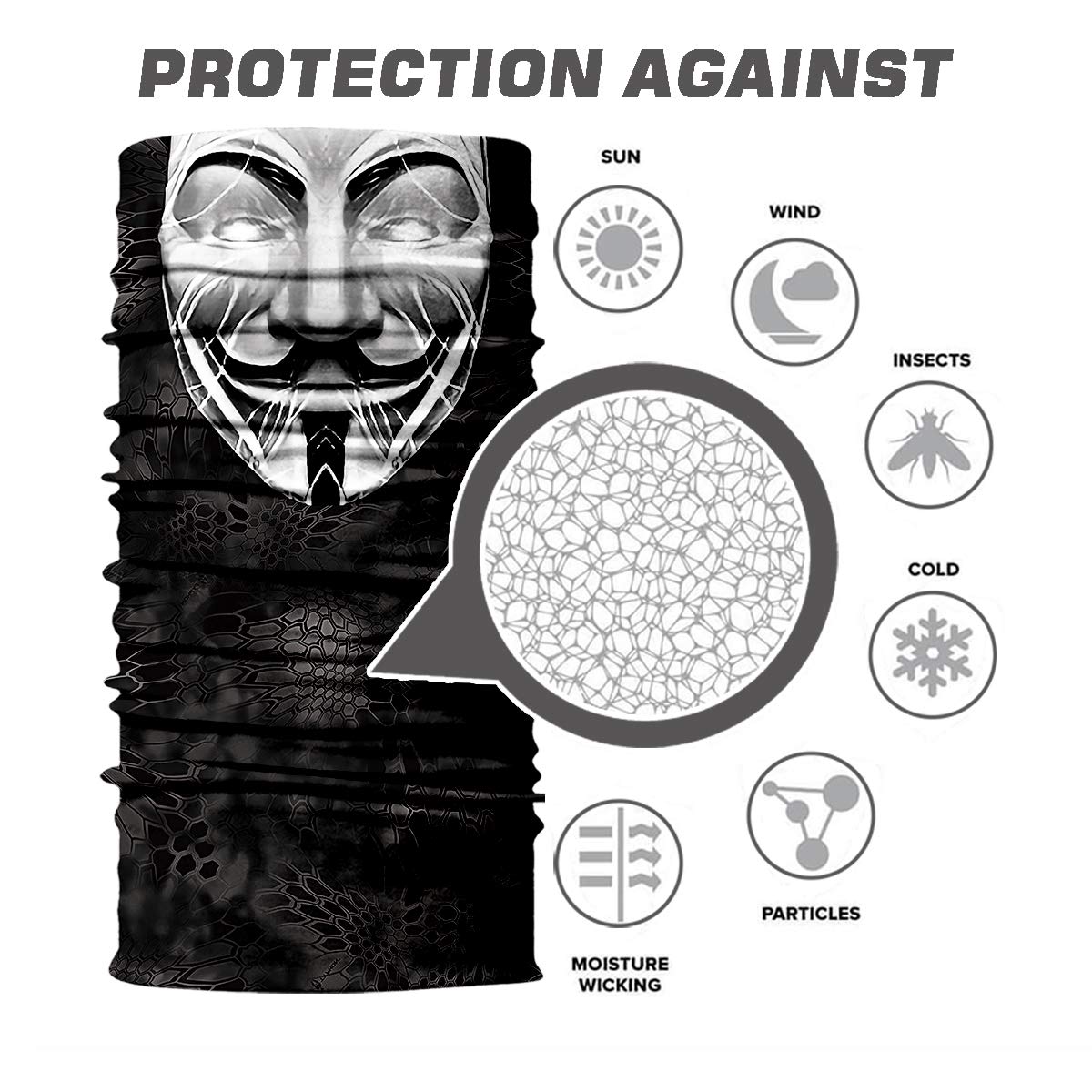 Seamless Neck Gaiter Shield Scarf Bandana Face Mask Seamless UV Protection for Motorcycle Cycling Riding Running Headbands