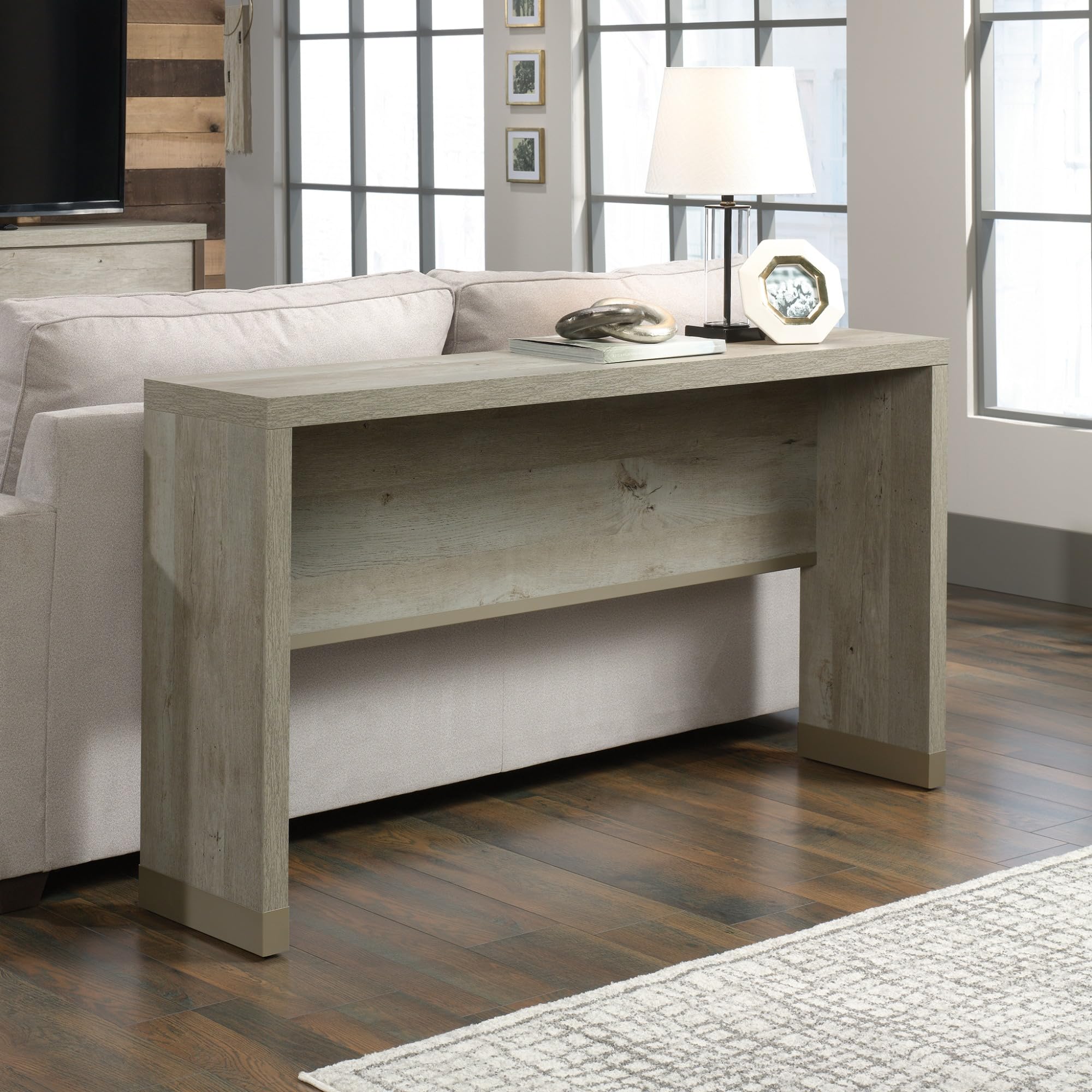 Sauder Manhattan Gate Sofa Table, L: 60.0" x W: 12.48" x H: 31.81", Mystic Oak finish