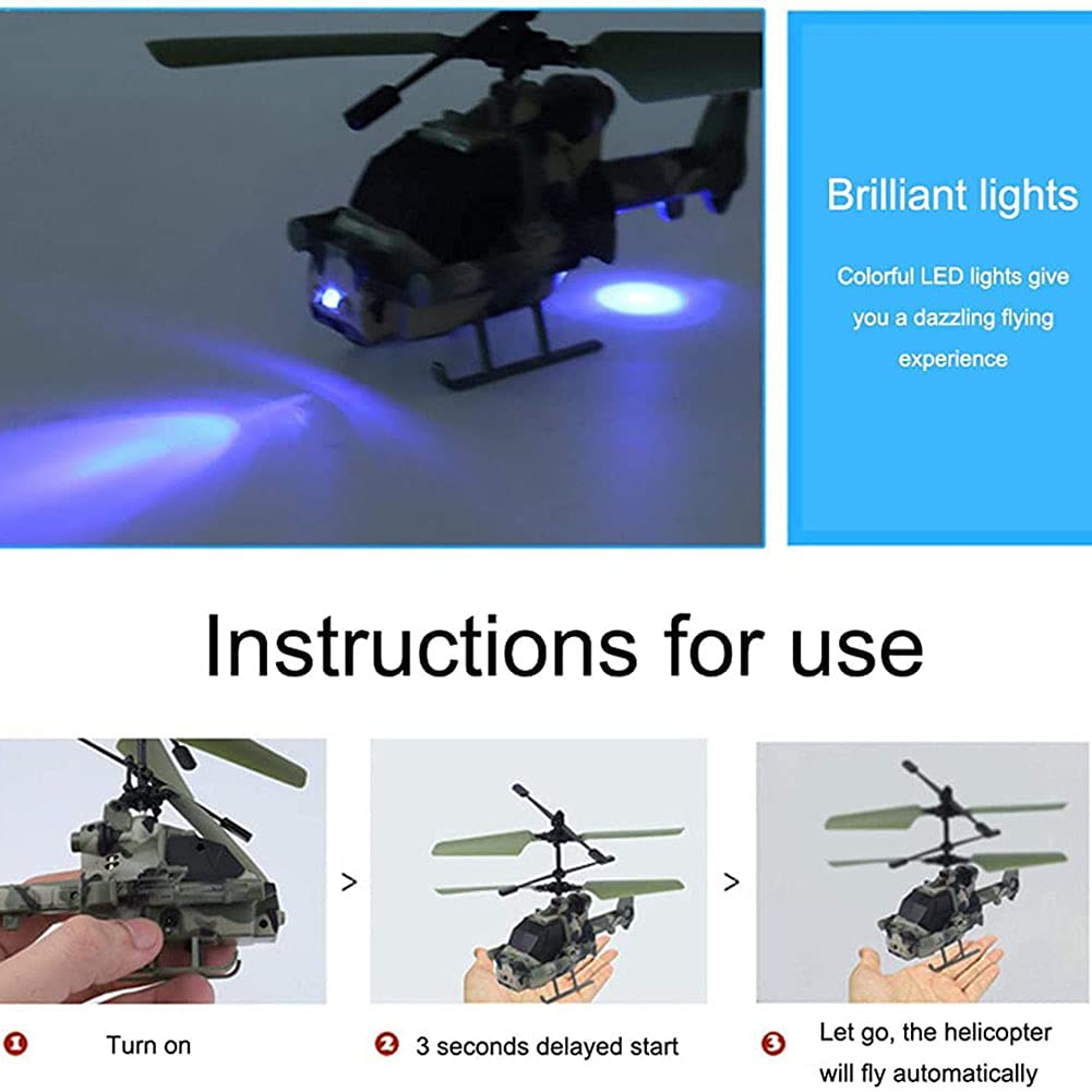 Remote Control Helicopter, Mini Flying RC Helicopter Induction Aircraft Flying Toys with LED Ligh Rechargeable for Adults Children
